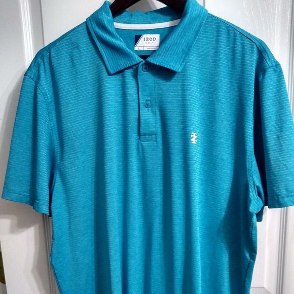 Izod | Shirts | Men Izod Golf Polo Shirt Size L Color Teal | Poshmark